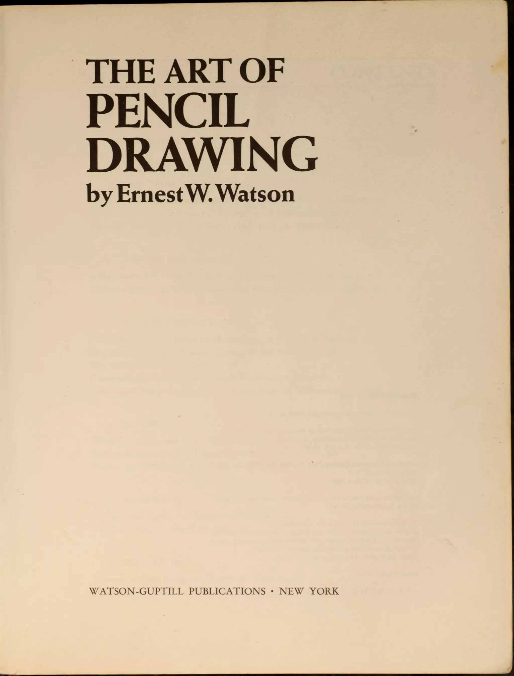 Ernest w. watson the art of pencil drawing (1985, watson-guptill ...