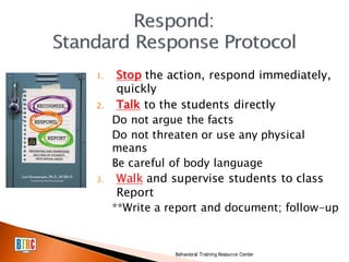 Recognize, Respond, Report: Preventing and Addressing Bullying of ...