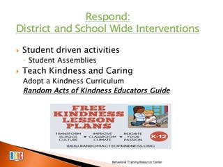 Recognize, Respond, Report: Preventing and Addressing Bullying of ...