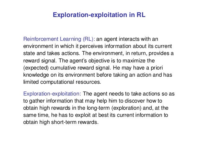 Learning For Exploration Exploitation In Reinforcement Learning The