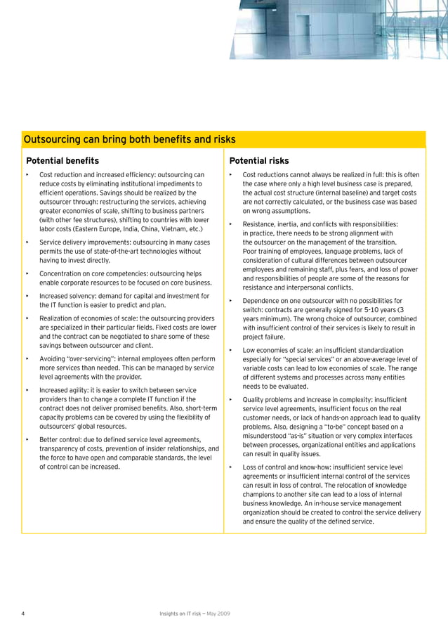 Increasing flexibility through IT outsourcing, por Ernst & Young | PDF