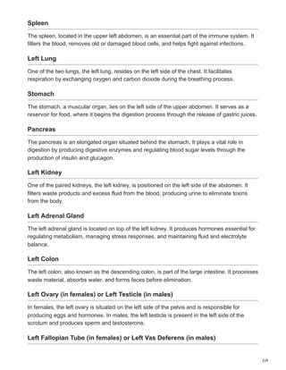 What Organs are on Your Left Side | PDF