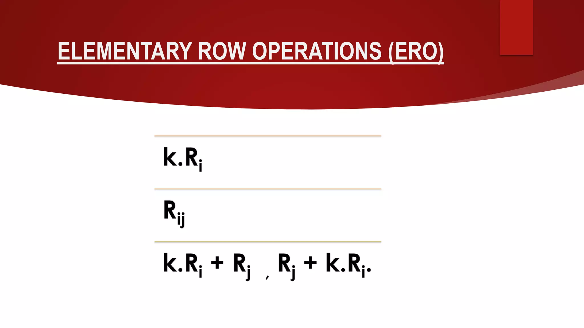 ELEMENTARY ROW OPERATIONS | PPTX