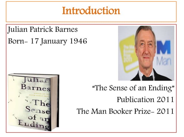 Eros and thanatos in Sense of an Ending by Julian Barnes | PPT