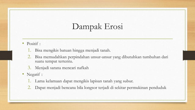 Erosi dan dampaknya bagi kehidupan | PPTX