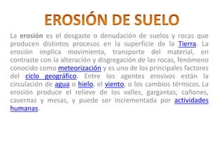 Erosión de suelo | PPTX