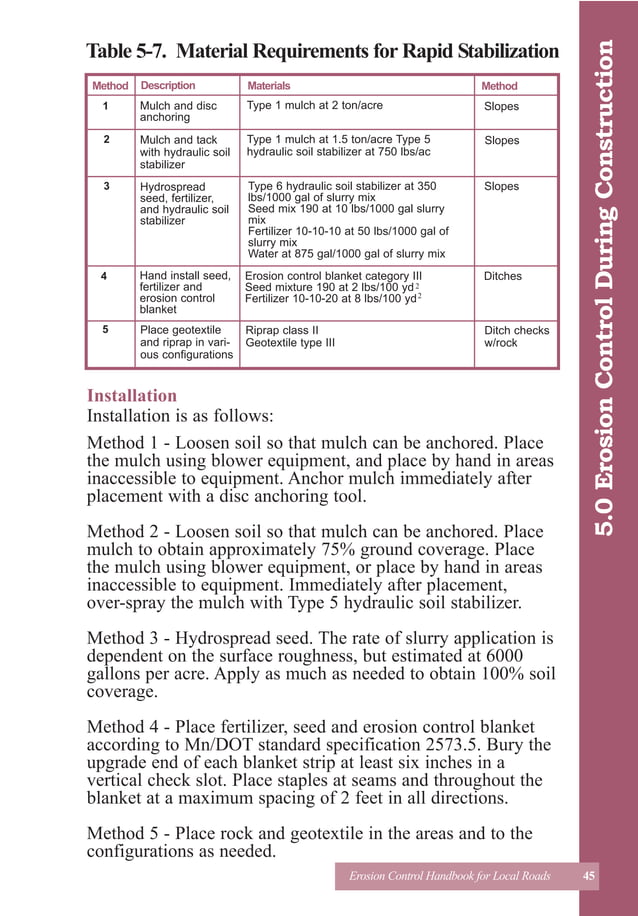 Erosion control-handbook-for-local-roads by us dept of highway | PDF
