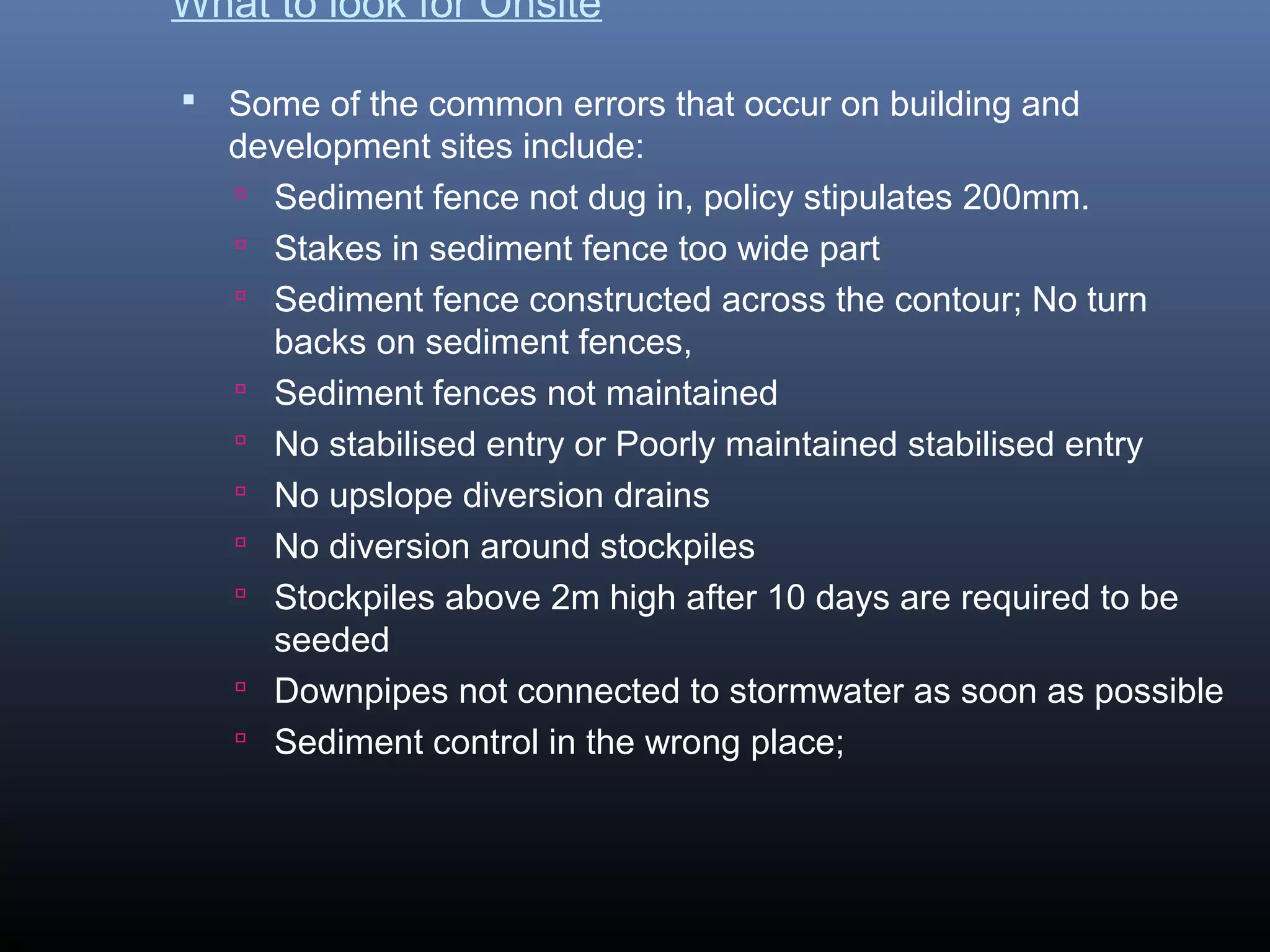 Erosion and Sedimentation Controls training | PPT