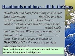 Erosion Landforms Coasts | PPT | Beach Travel | Travel Type