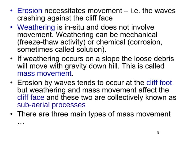 Erosion, Weathering And Mass Movement | PPT