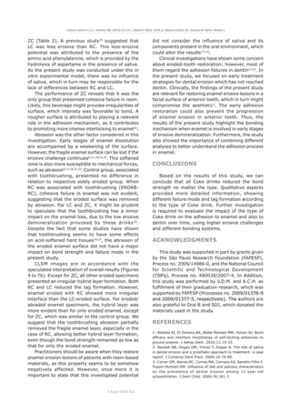 Erosive cola-based drinks affect the bonding to enamel surface: an in vitro study | PDF