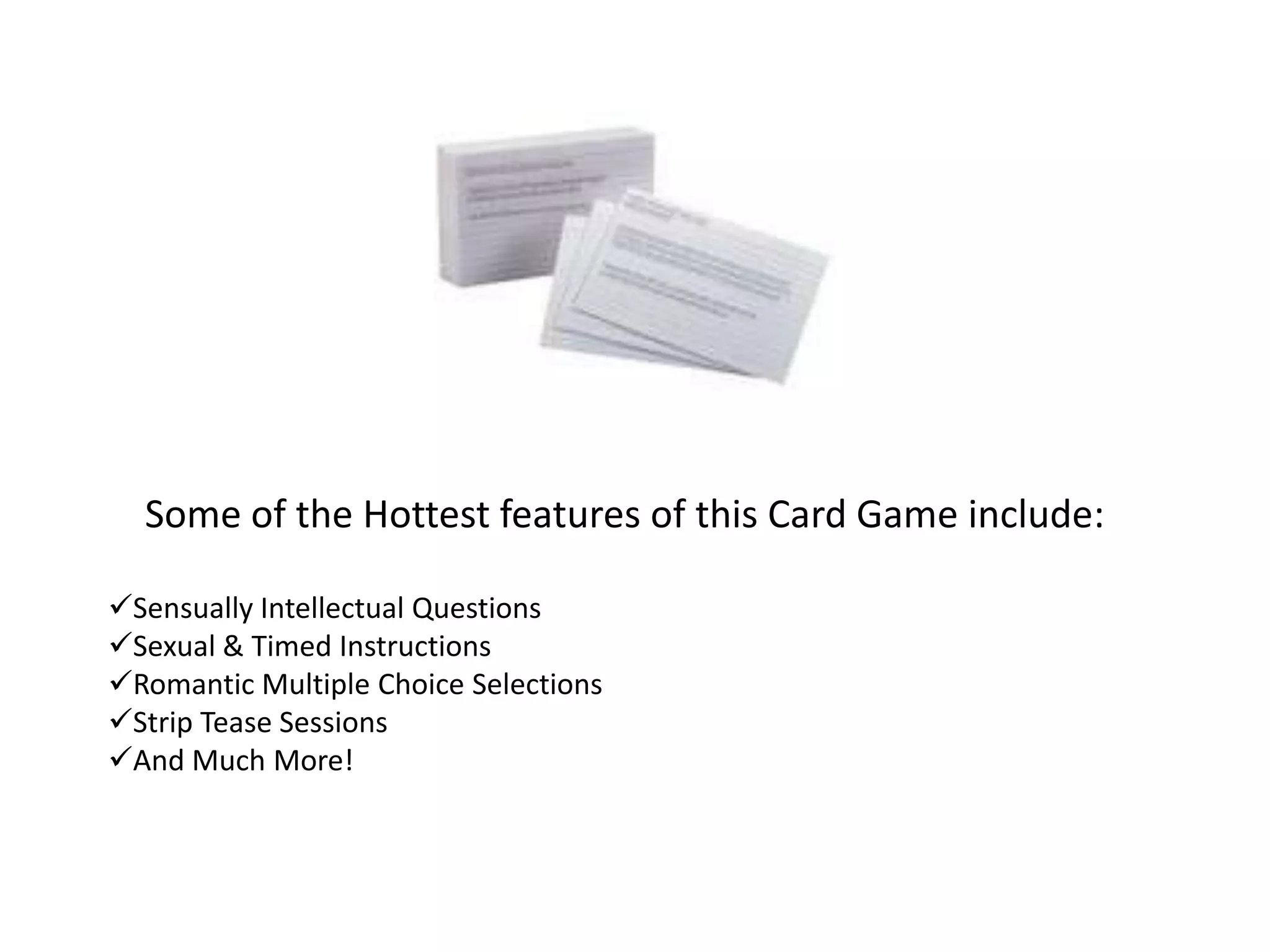 Erotic Influence© Adult Card Game for Two | PPTX