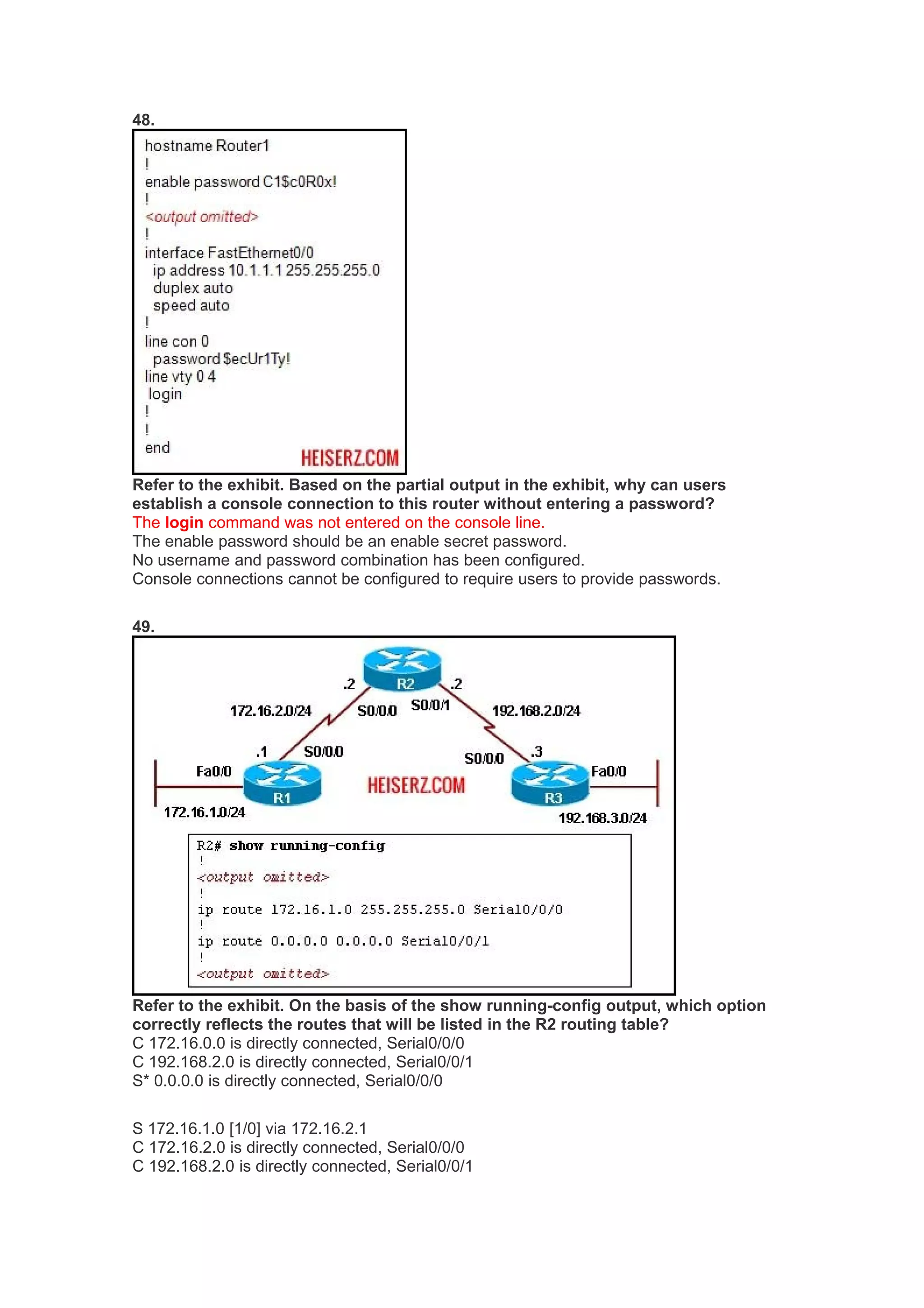 E routing final exam ccna 2 46 | PDF