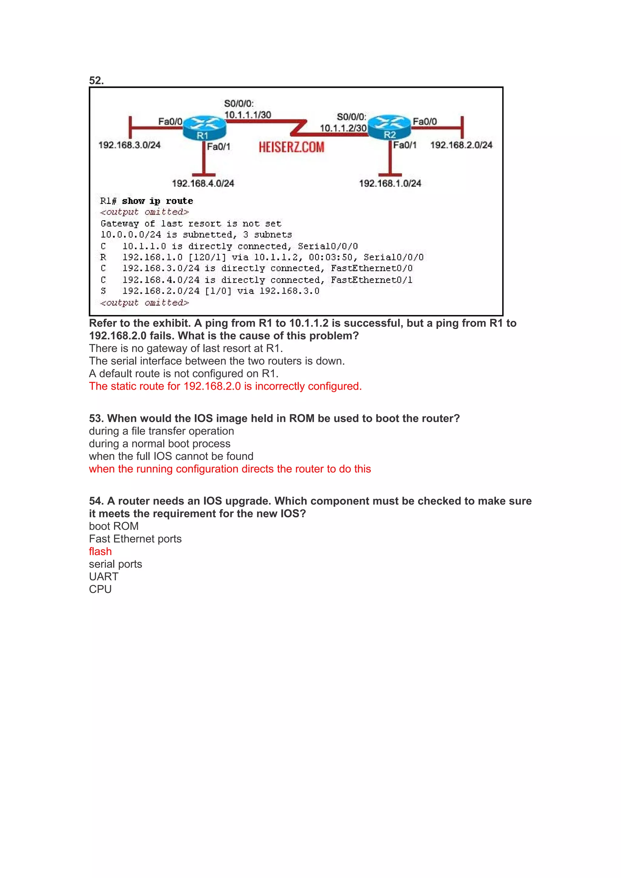 E routing final exam ccna 2 46 | PDF