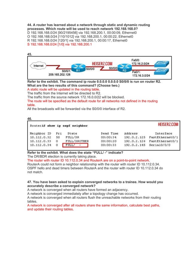 E routing final exam ccna 2 46 | PDF