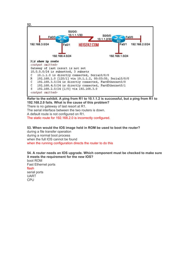 E routing final exam ccna 2 46 | PDF