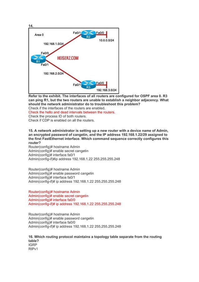 E routing final exam ccna 2 46 | PDF