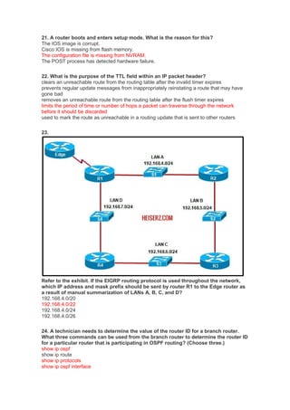 E routing final exam ccna 2 46 | PDF