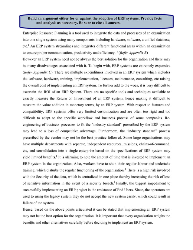 ERP - Pros and Cons | DOC