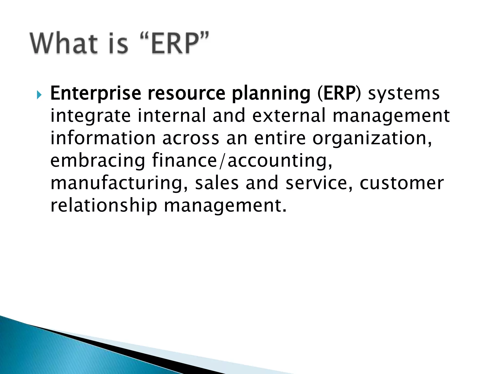 Enterprise Resource Planning | PPT