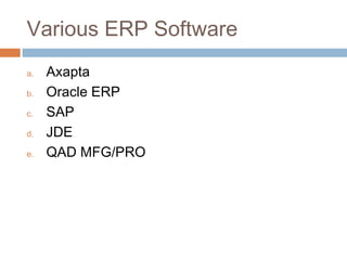 Enterprise Resource Planning | PPT
