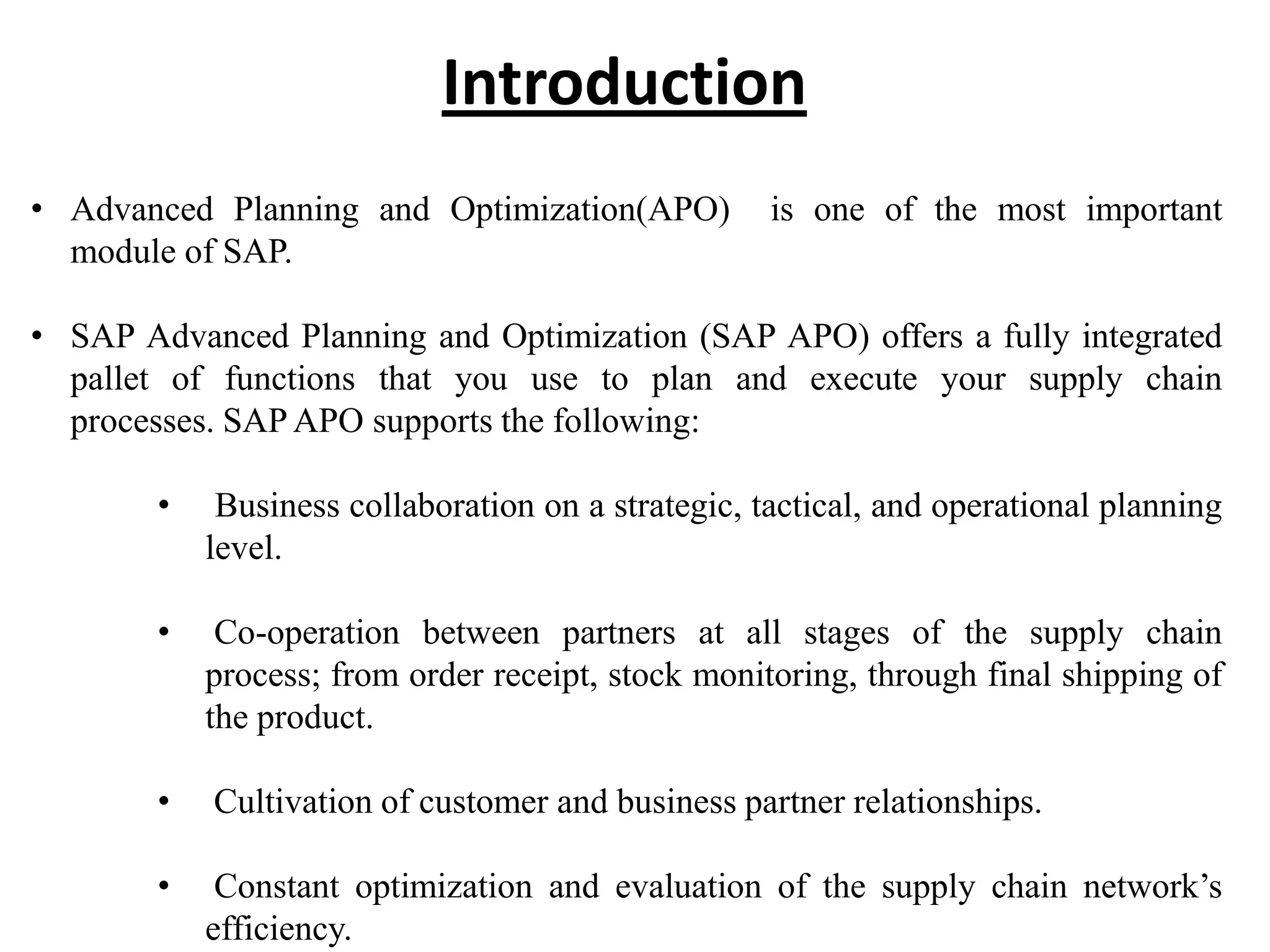 Advanced Planning And Optimization | PPTX