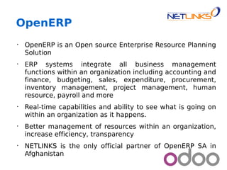 Enterprise Resource Planning using Odoo/OpenERP in Afghanistan | PPT ...
