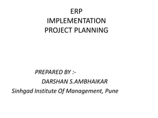 Erp Implementation Project Planning | PDF