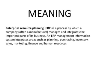 ENTERPRISE RESOURCE PLANNING (ERP) | PPTX