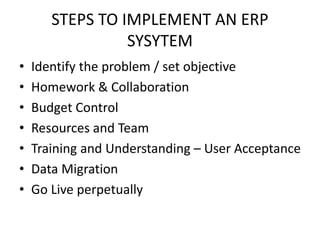 ENTERPRISE RESOURCE PLANNING (ERP) | PPTX