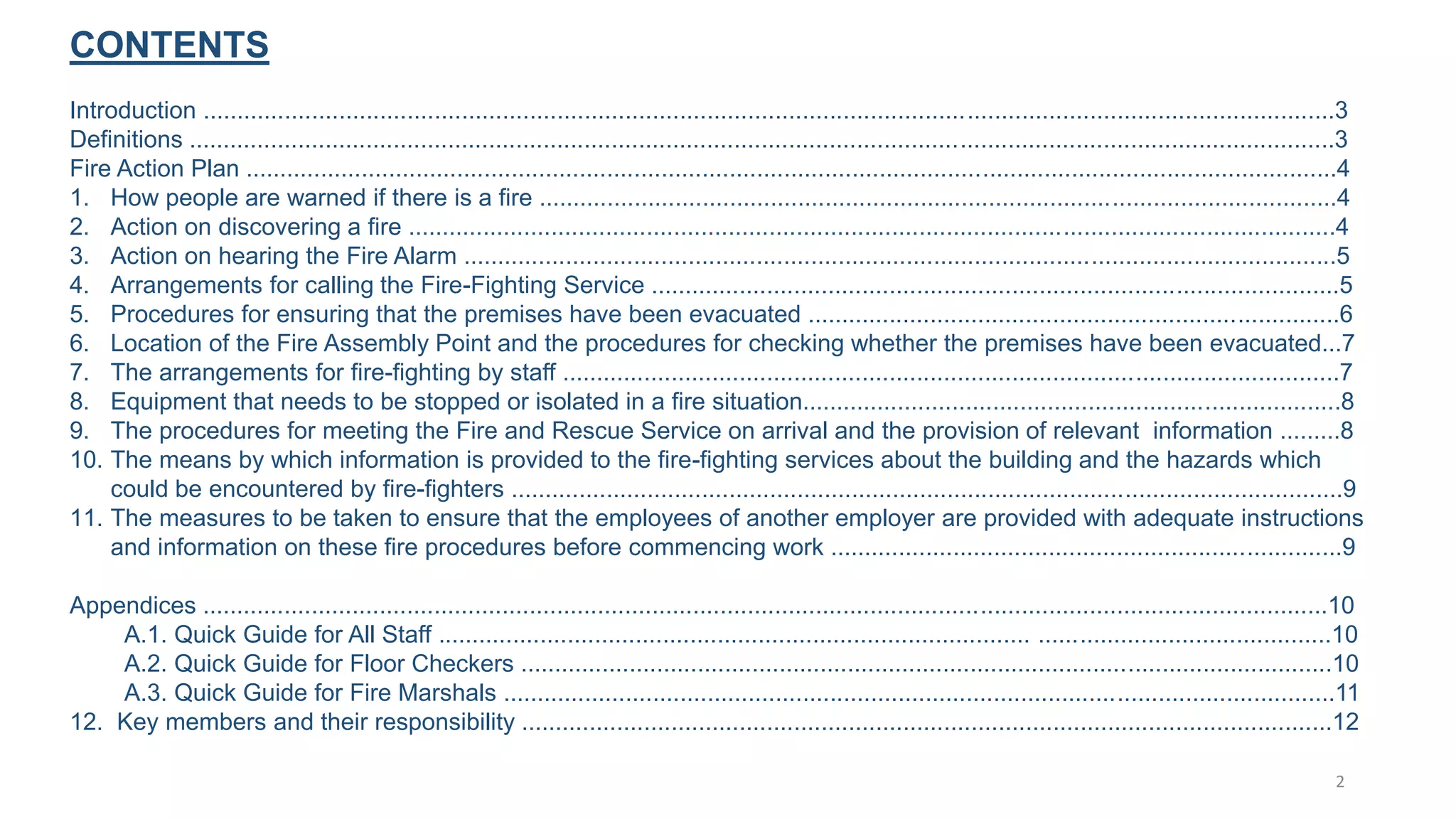 Fire Emergency Response Preparedness | PPTX
