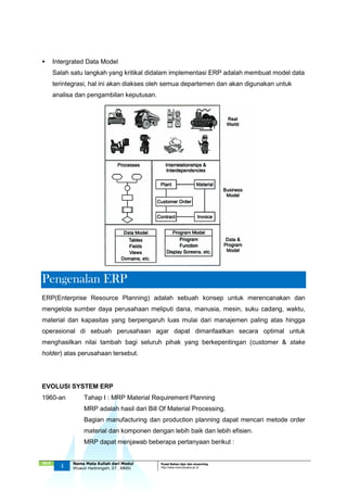 ERP 2015 modul 1 - Introduction | PDF