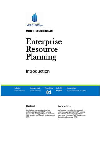 ERP 2015 modul 1 - Introduction | PDF