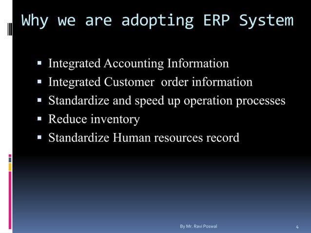 Introduction of ERP by Ravi poswal | PPTX