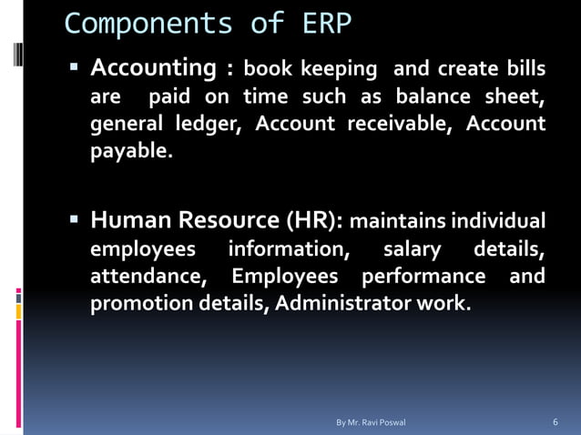 Introduction of ERP by Ravi poswal | PPTX