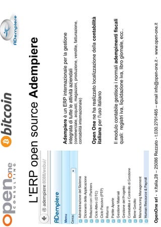 Adempiere ERP accounting: working Integration with Bitcoin network | PPT