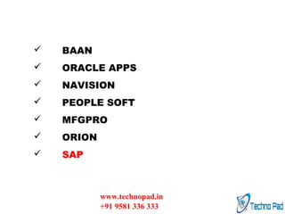 Erp sap technopad | PPT