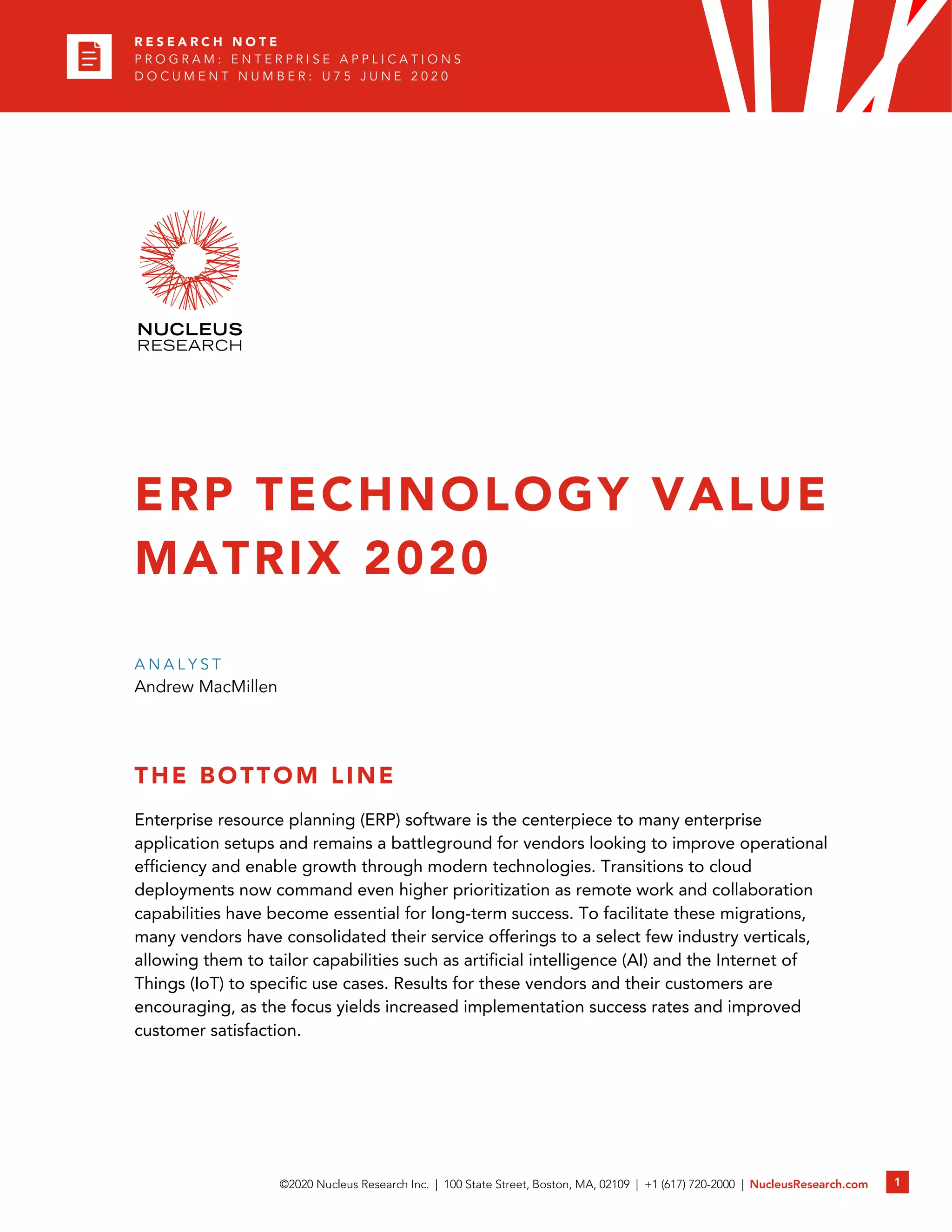 Erp technology-value-matrix-2020-erp-comparison | PDF | Cloud Computing ...