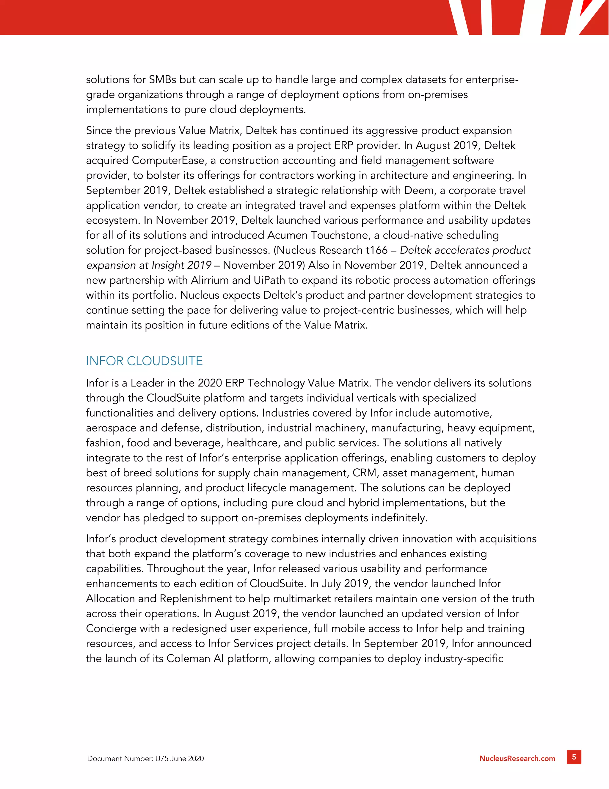 Erp technology-value-matrix-2020-erp-comparison | PDF | Cloud Computing ...