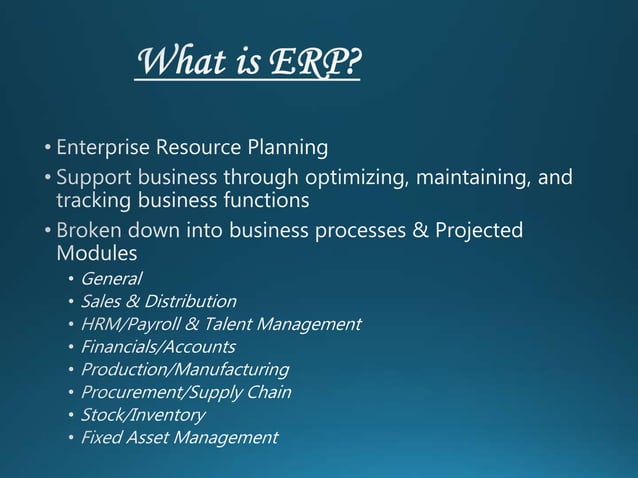 Business Operation Procedure for ERP | PPT