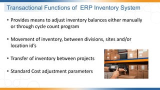 ERP 101: Inventory - Maintaining Accurate and Reliable Data | PPT