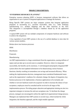 ERP REPORT FILE | PDF