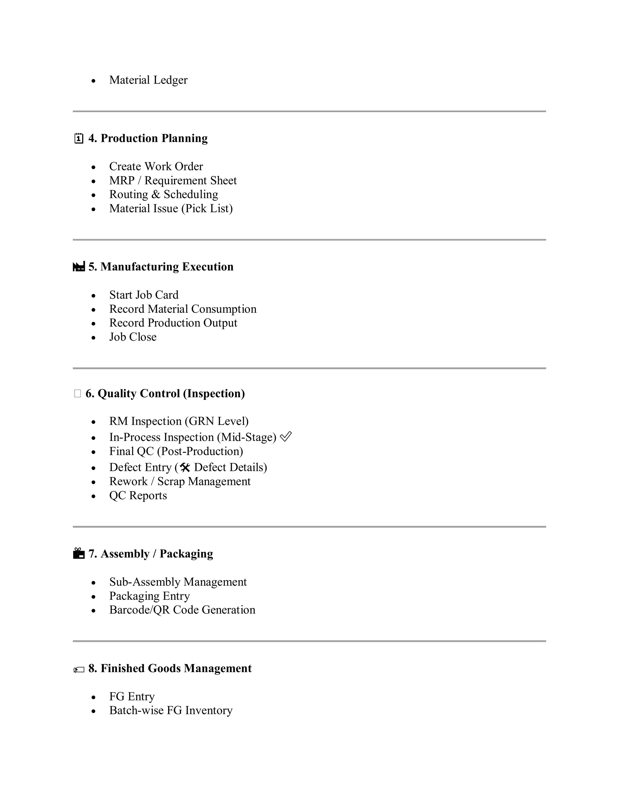 Manufacturing ERP Menu with Tracing System Kuldeep Mahoba | PDF
