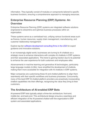 ERP AI Chatbots-Transform Business Operations & Service | PDF
