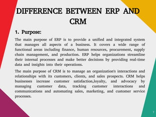 Difference between ERP and CRM - TECHNAUREUS | PDF