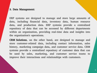 Difference between ERP and CRM - TECHNAUREUS | PPT