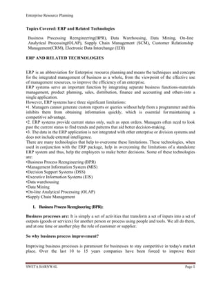 Erp and related technologies | PDF