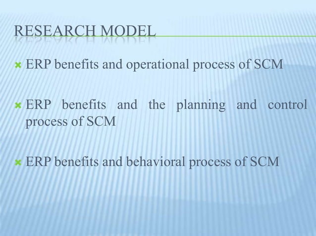 ERP and SCM - the link | PPT