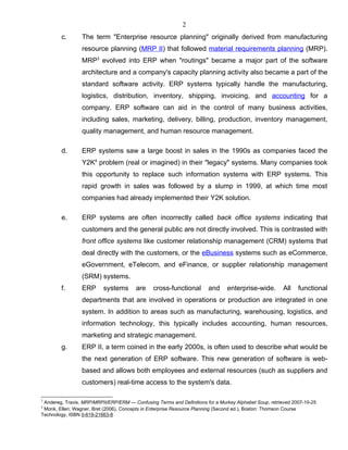 ERP a research & study paper by ejaz ahmed bhatti | DOC