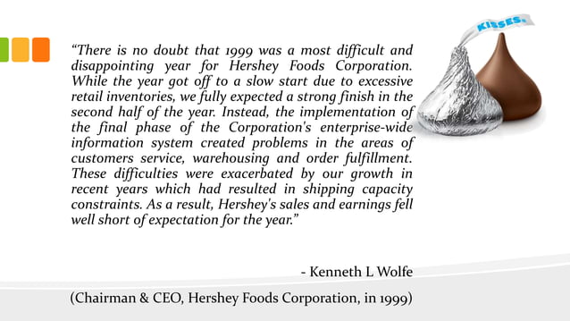 case study on ERP success(cadbury) and failure(hershey's) | PPTX